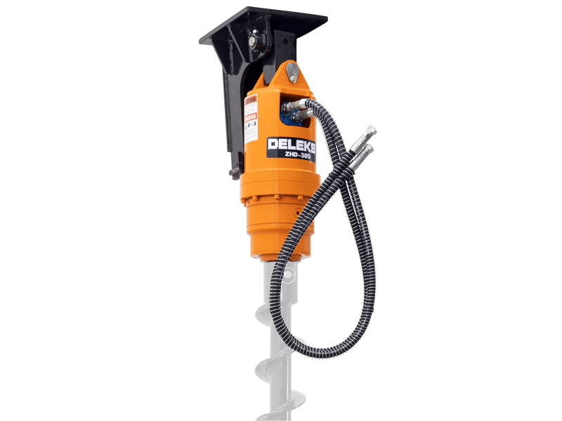 Hydraulischer Erdbohrer für Minibagger - mit Reduzierstück